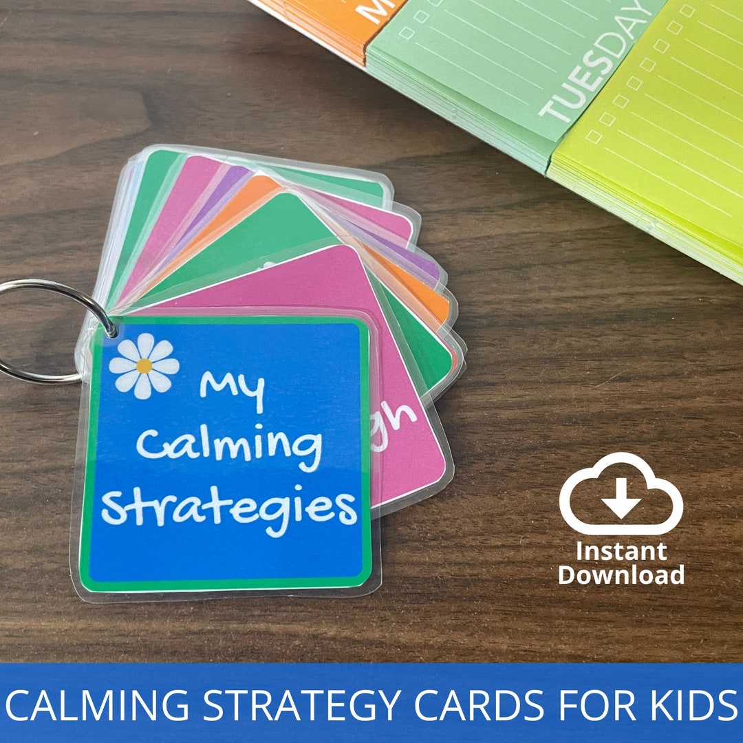 Calming Strategies Cards for Kids, Anxiety Tool, Calming Corner ...