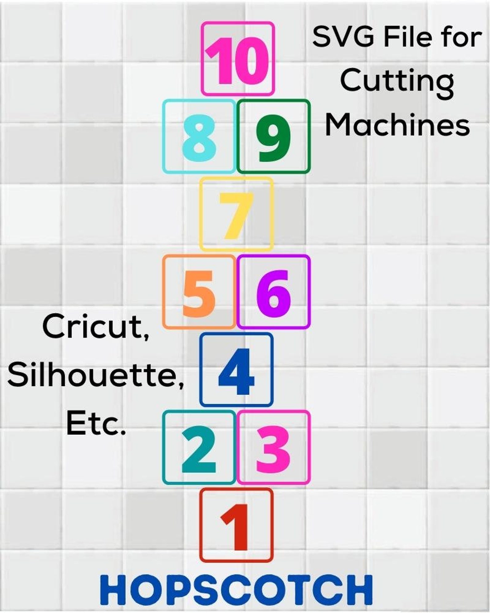 HOPSCOTCH Sensory Path SVG and PNG, Hopscotch Cut File, Brain Break ...