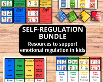 Self-regulation Flashcards With Coping Strategies, Zones of Regulation ...
