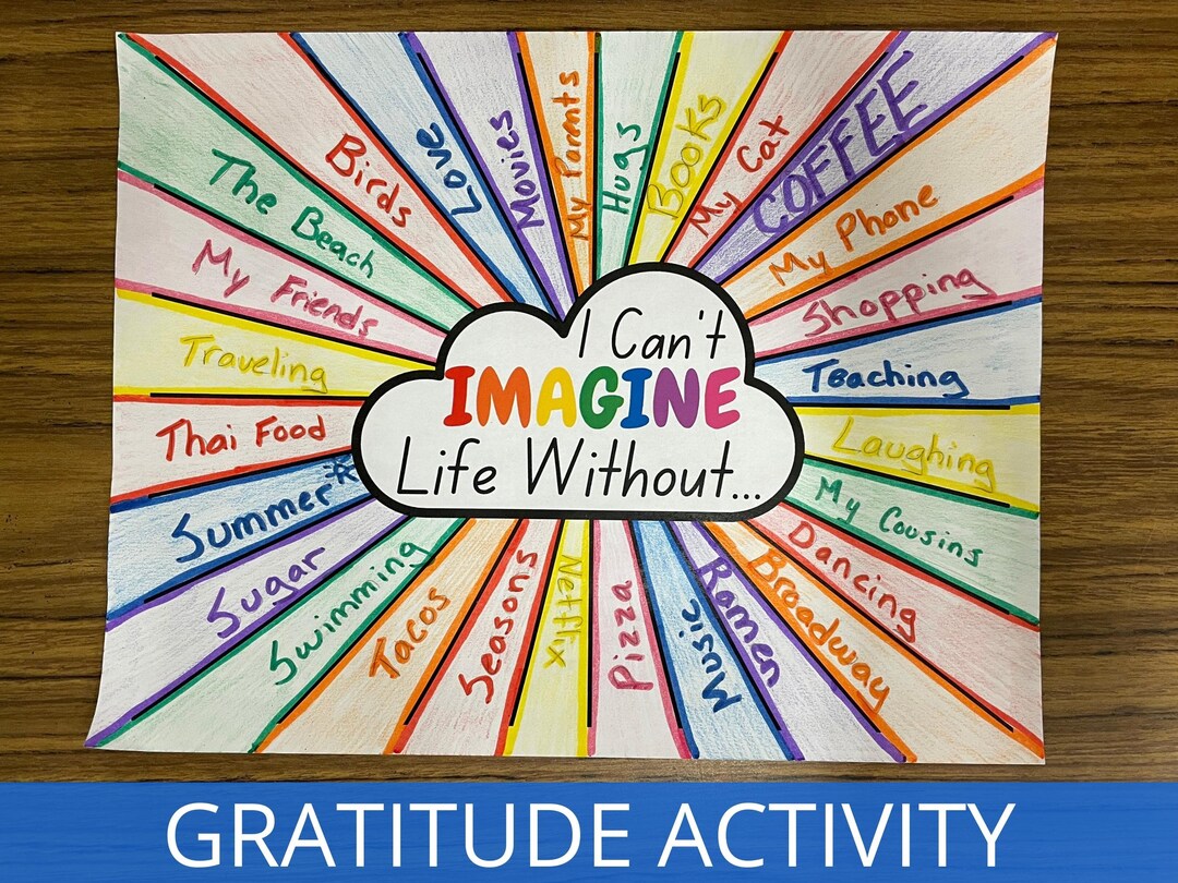 Gratitude Activity, Mental Health Worksheet, Mindfulness Journal ...