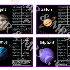 Solar System Fact Cards, Planets Printable, Homeschool Solar System ...