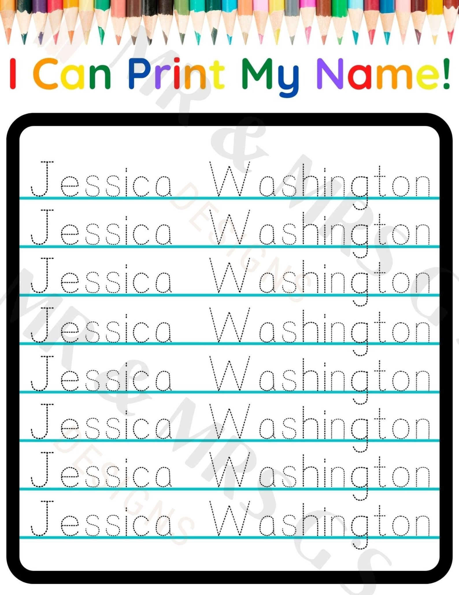 Personalized Name Tracing Worksheet, Preschool Worksheet, Name Writing ...
