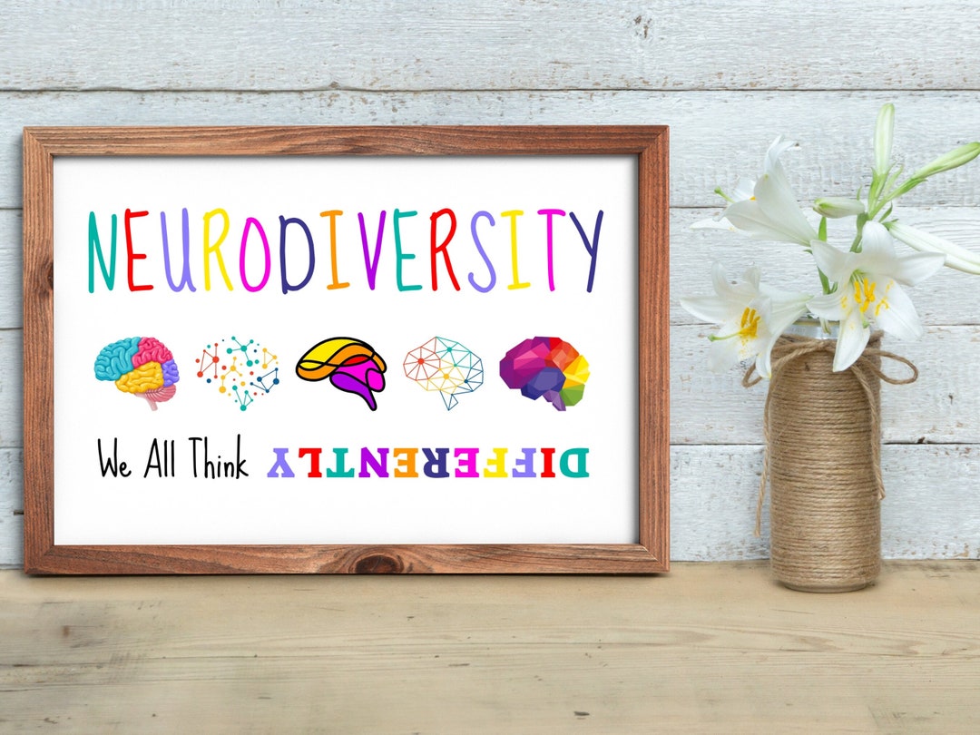 We All Think Differently Poster Neurodiversity Digital Art - Etsy