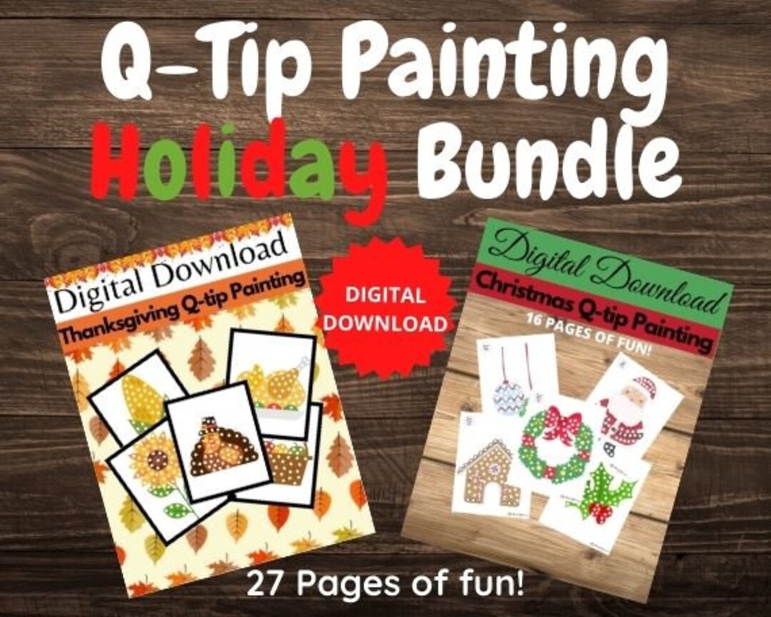HOLIDAY Q-tip Painting, Christmas and Thanksgiving Fine Motor Activity ...