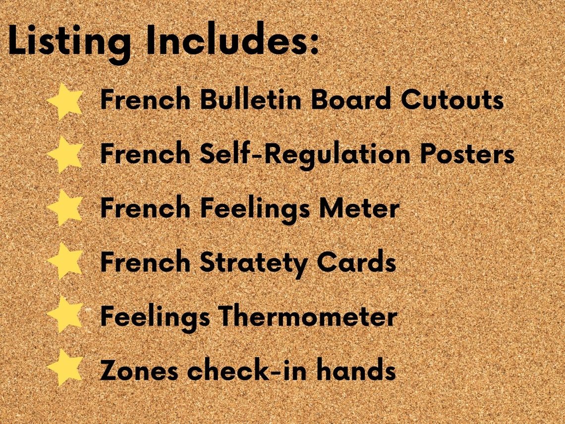FRENCH Self-regulation Zones Bulletin Board Calming Corner - Etsy