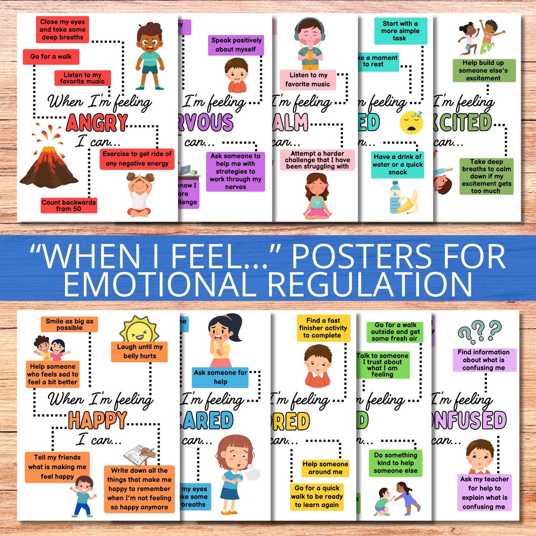 Self-regulation Coping Strategies Posters, Feelings Chart for Kids ...