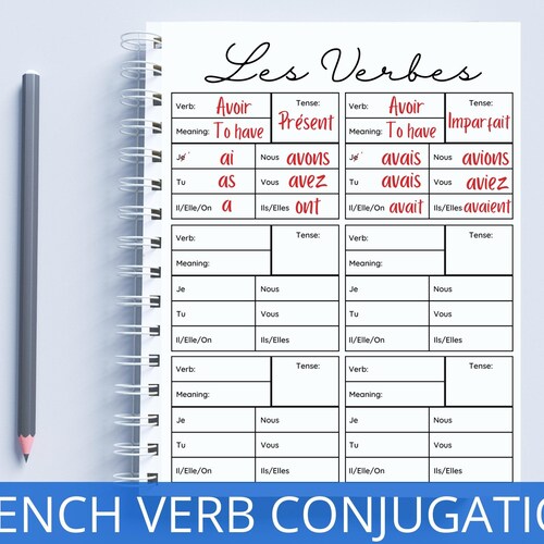 French Verb Conjugation Practice Worksheets Student Planning - Etsy