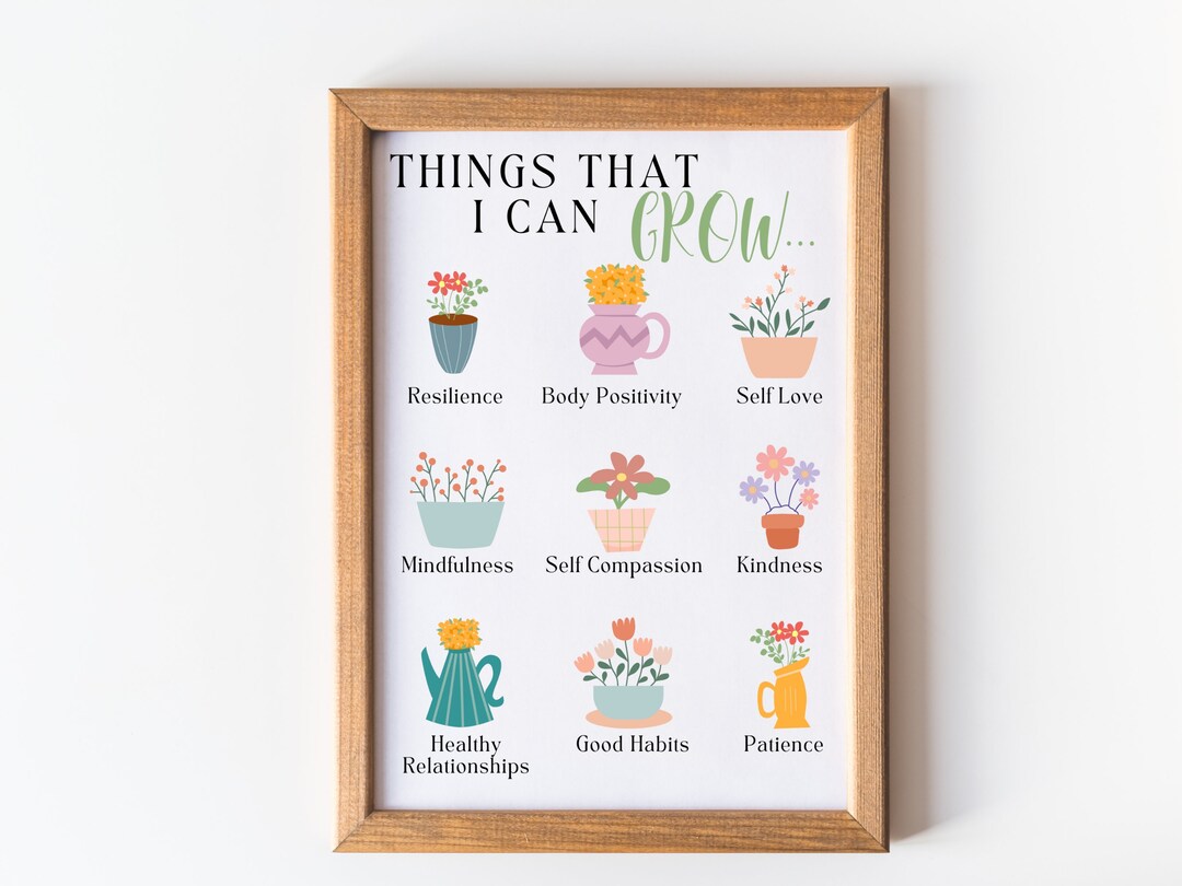 Self Growth Printable, Mindfulness Art, Growth Mindset Poster, Mental ...