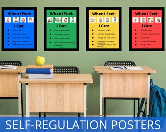 Self-regulation Zones Posters Feelings Visual for Kids - Etsy Australia