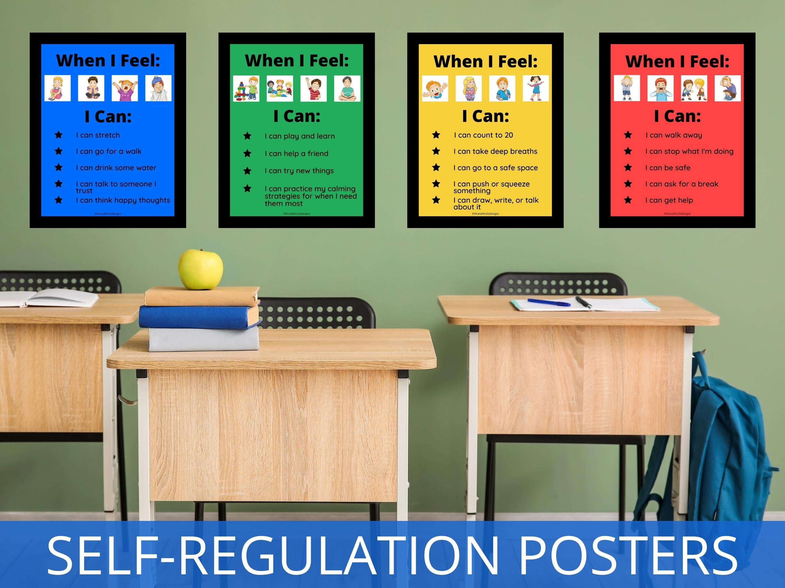Self-regulation Zones Posters Feelings Visual for Kids - Etsy Australia