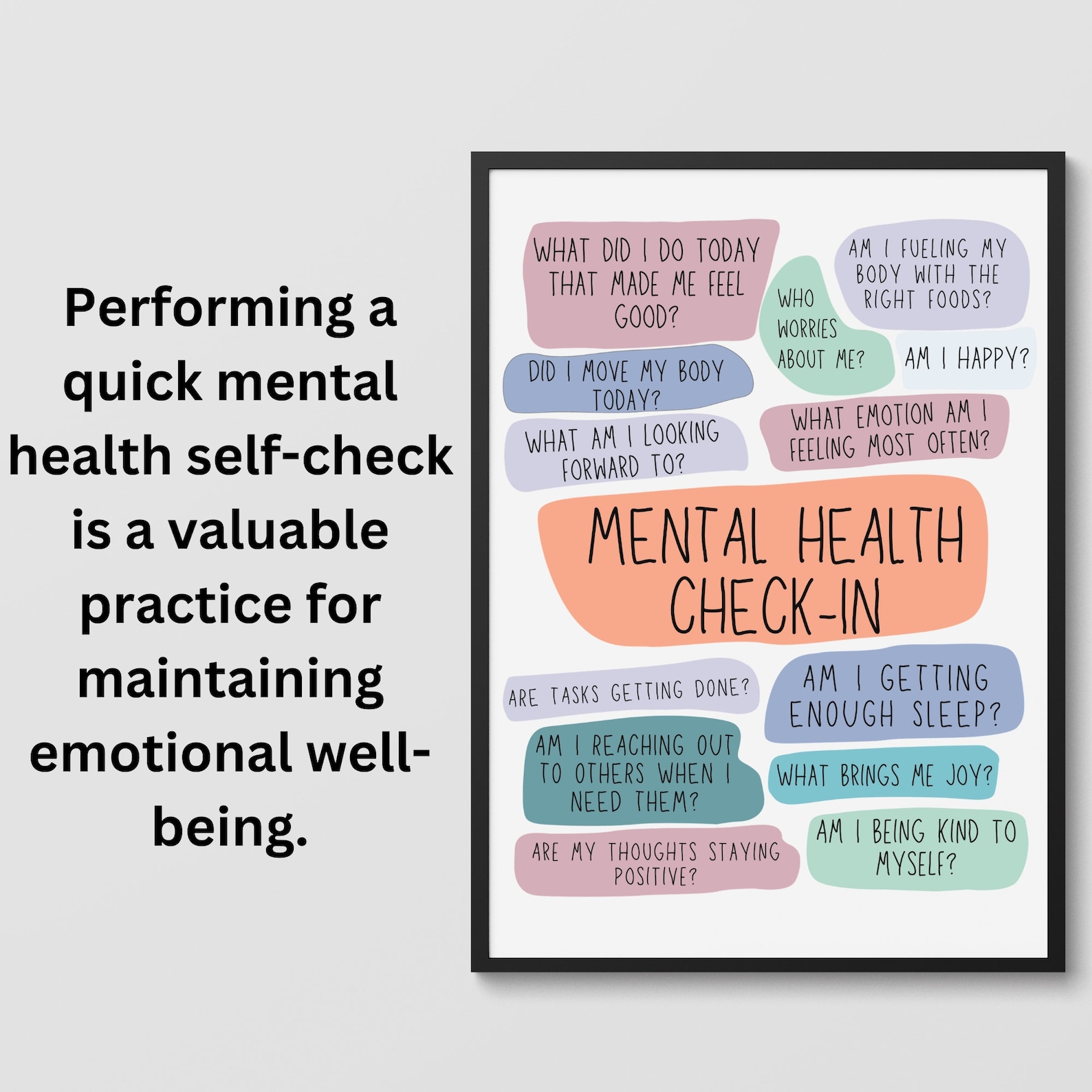 Self-care Check-in, Mental Health Check In, Therapy Office Decor ...