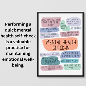 Self-care Check-in, Mental Health Check In, Therapy Office Decor ...