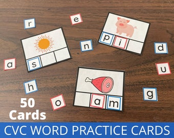 Cvc Reading Cards - Etsy