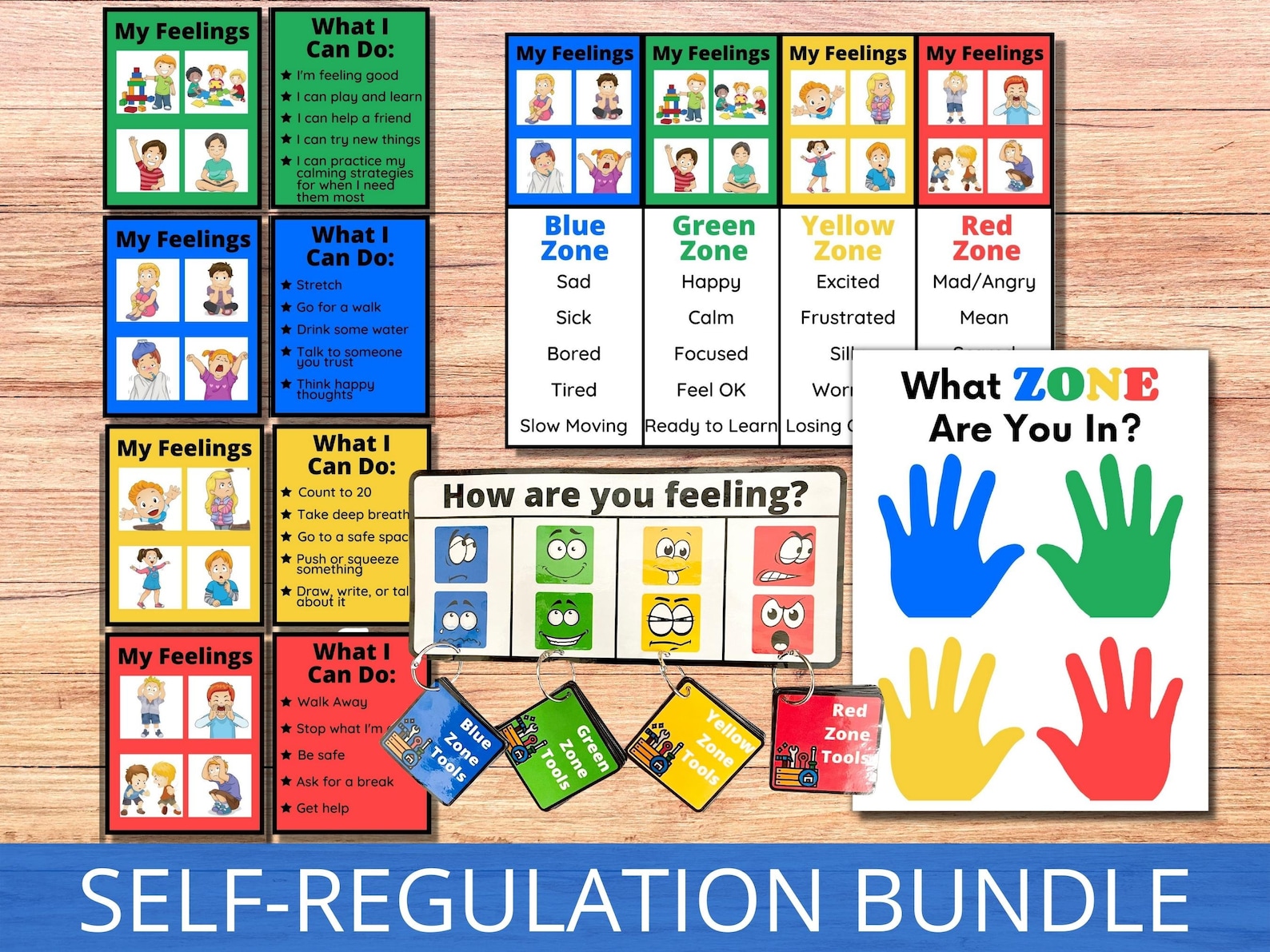 Coping Strategy Cards, Words for My Feelings, Self Regulation Verbal ...