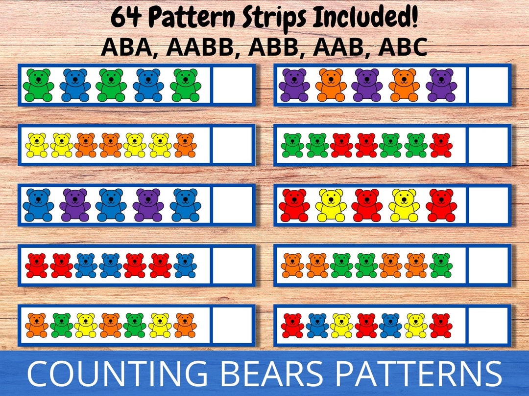 Counting Bears Pattern Activity Teddy Bear Counters - Etsy