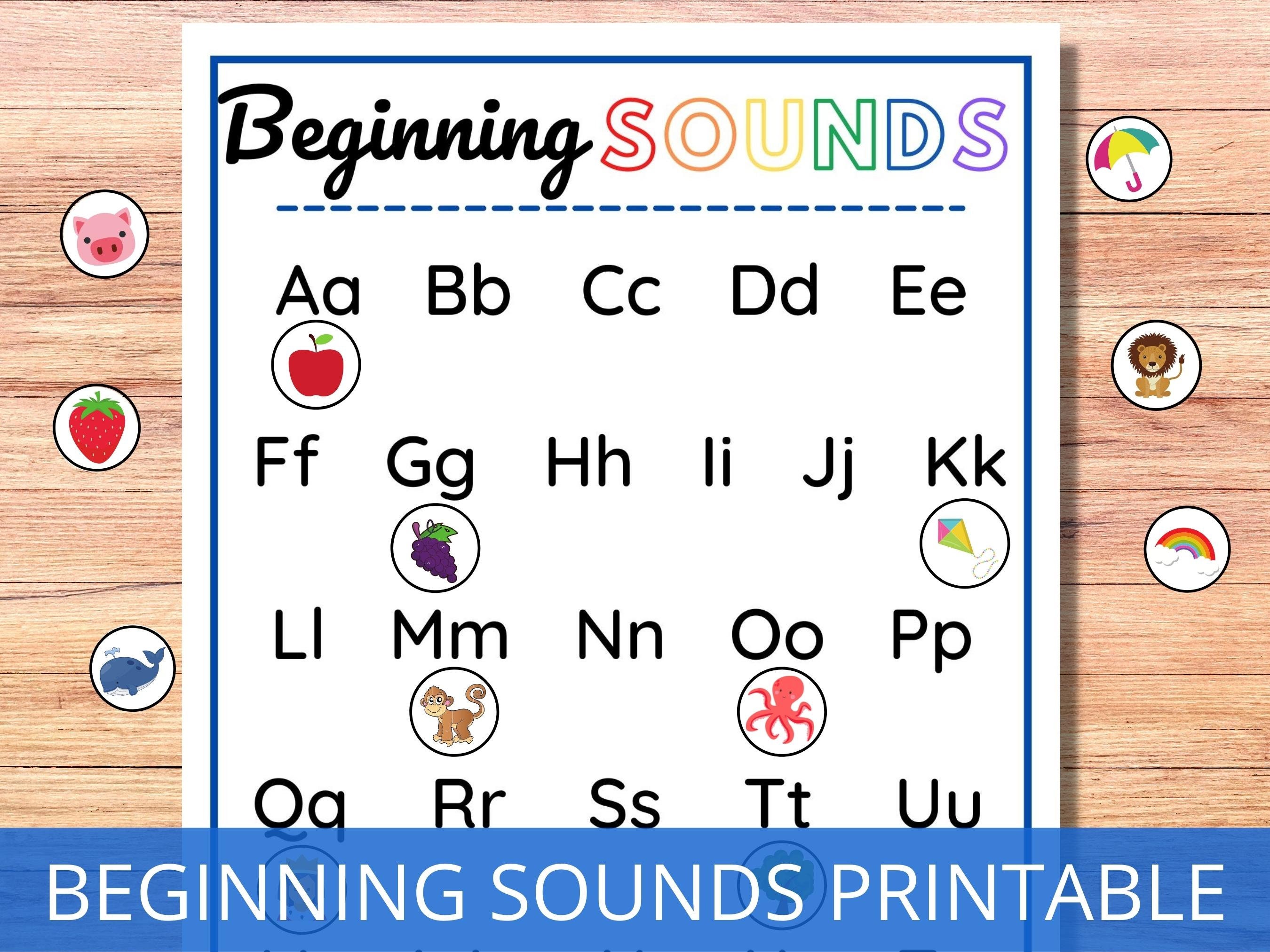 Beginning Sounds Printable, Learn to Read, Busy Binder, Kindergarten ...
