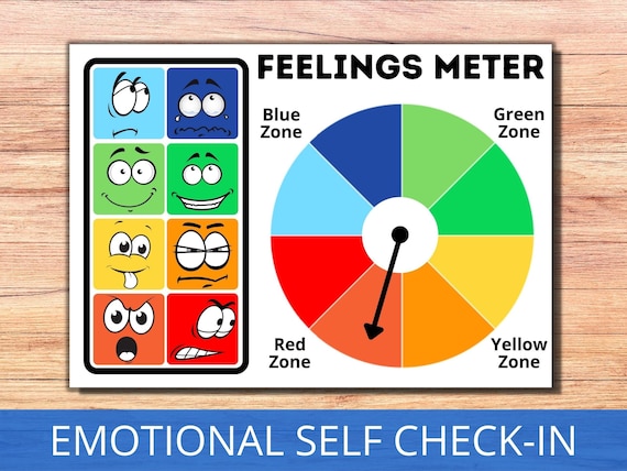 Feelings Chart Emotional Self Check-in Self-regulation Zones - Etsy ...