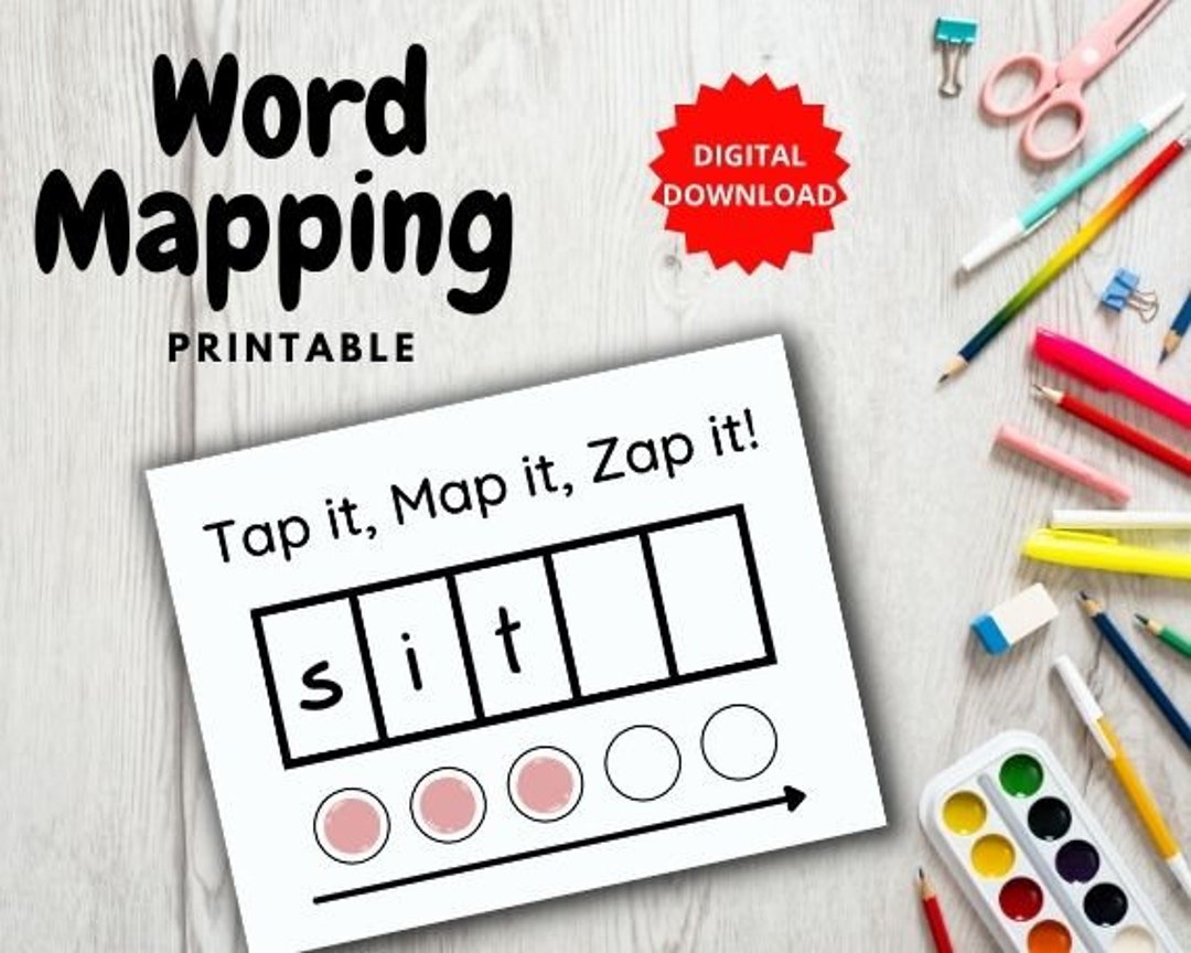Word Mapping Printable, CVC Word List Activity, Orthographic Mapping ...
