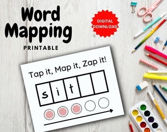 Word Mapping Printable CVC Word List Activity Orthographic - Etsy