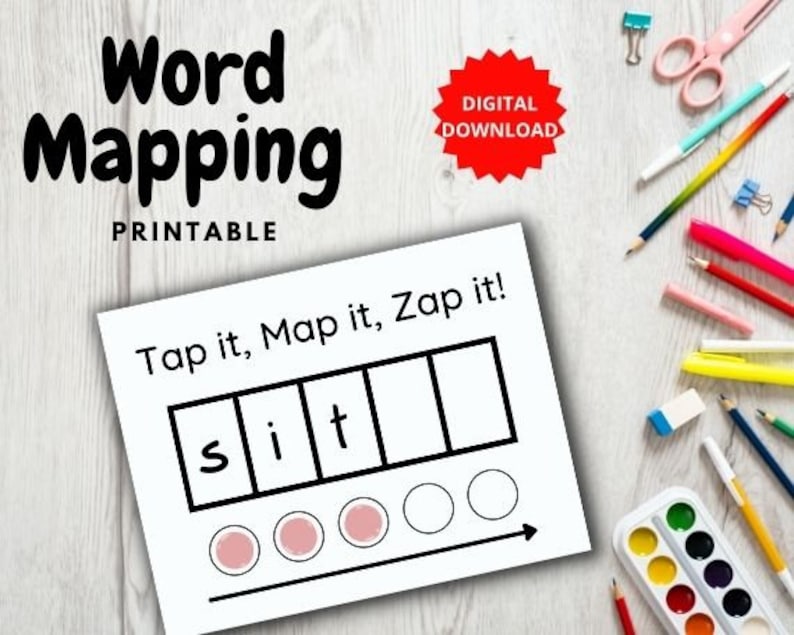 Word Mapping Printable, CVC Word List Activity, Orthographic Mapping ...