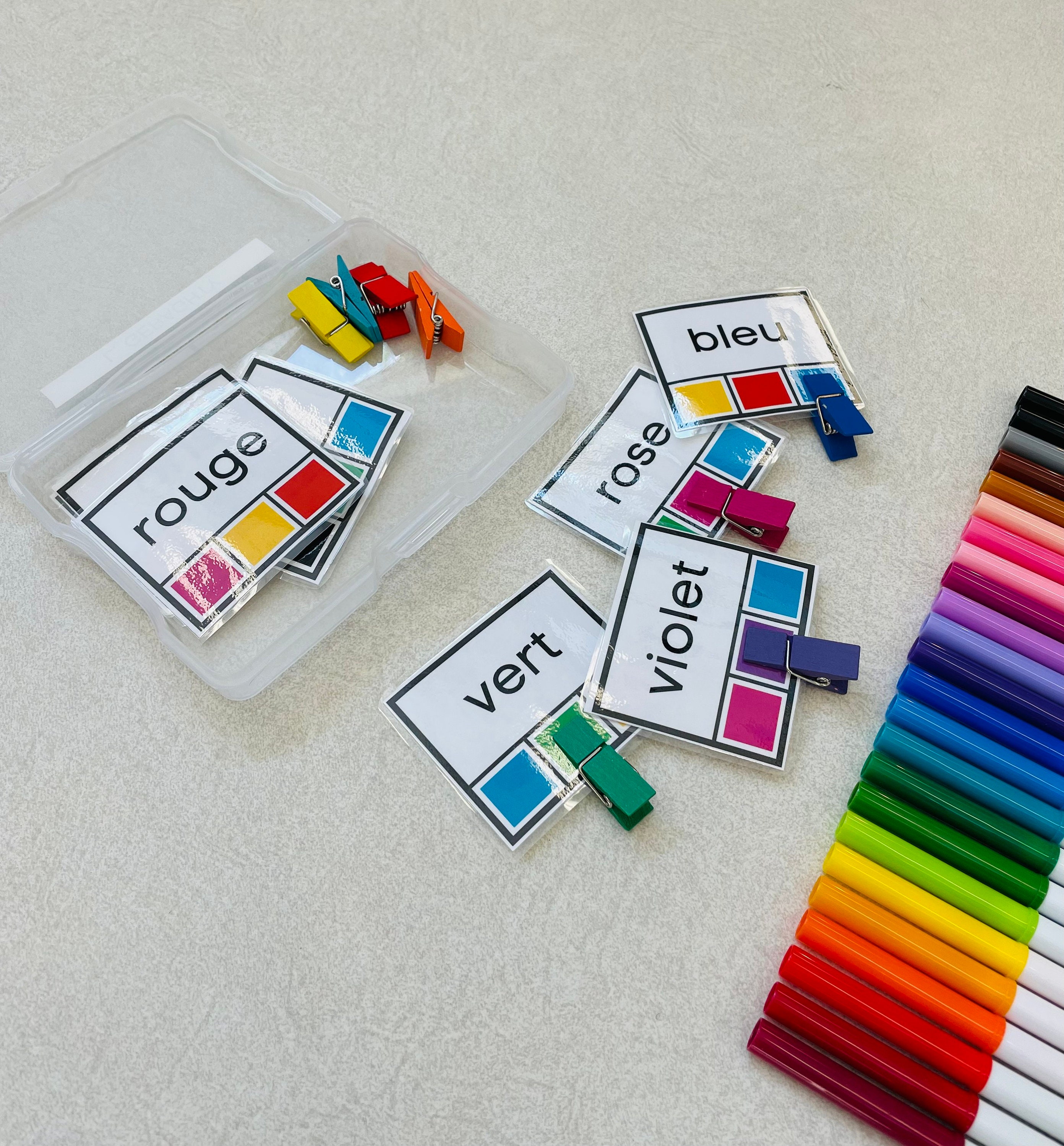 COLORS French Flash Card - France Flash Cards - French Colors - Fine ...