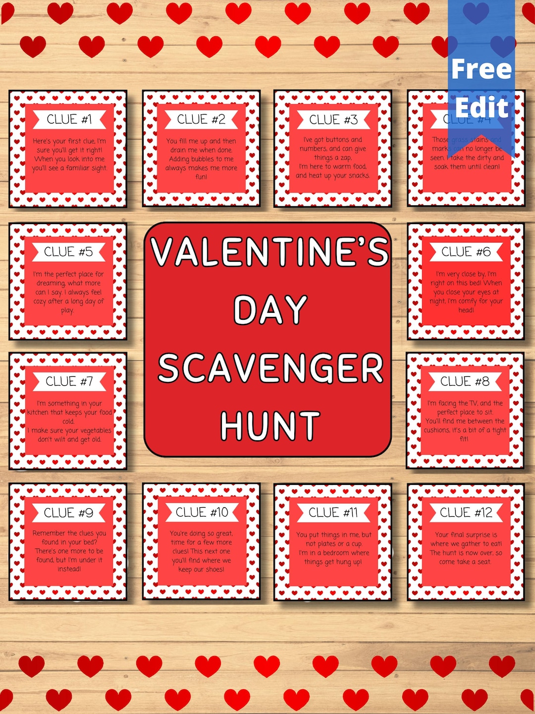 Valentine's Day Scavenger Hunt Printable, Treasure Hunt for Kids ...