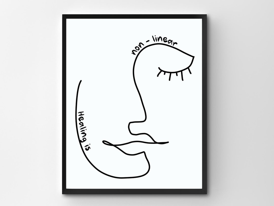 Healing is Non Linear, Mental Health Poster, Self Care Print, Mindful ...