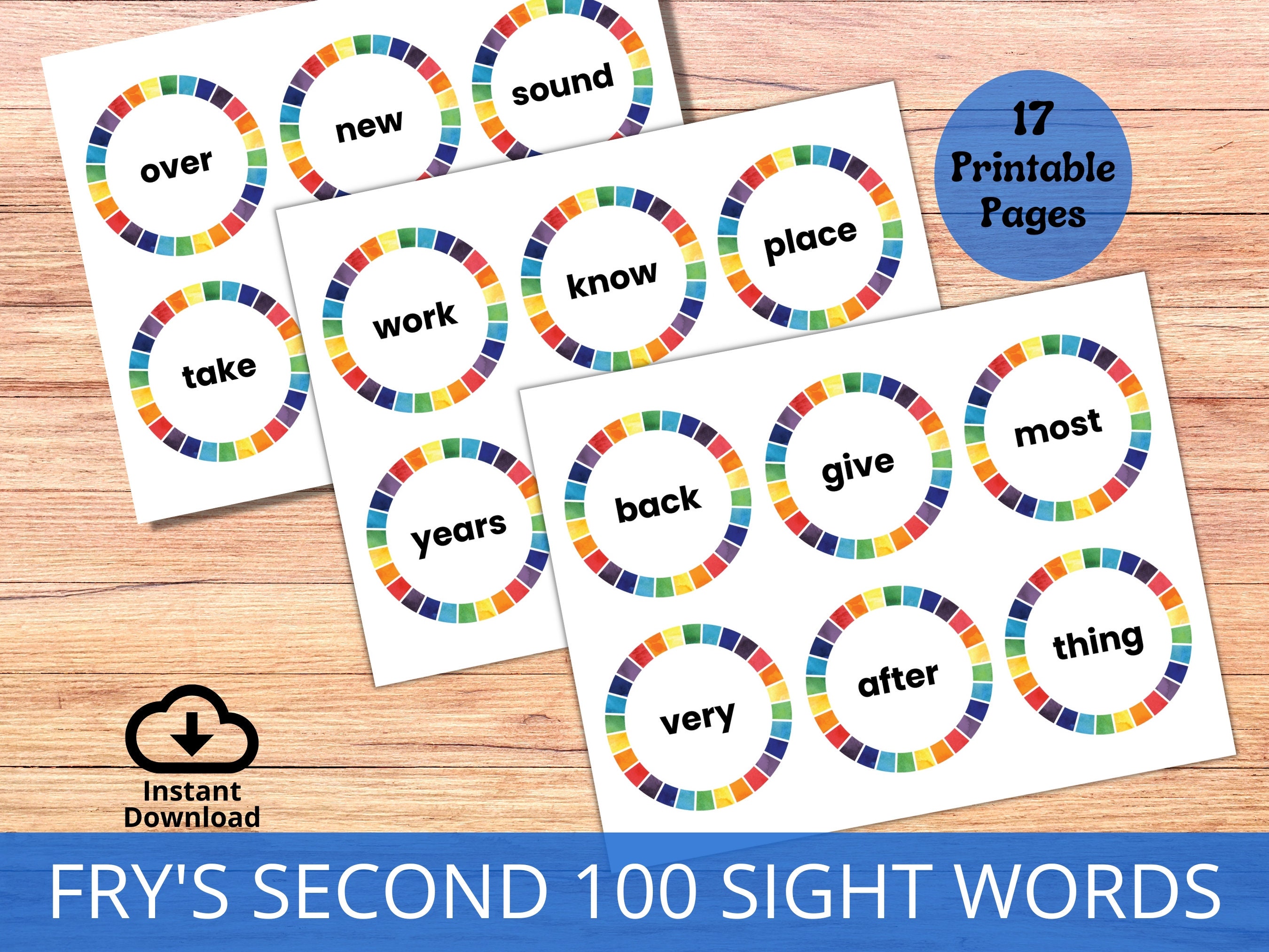 Sight Word Flashcards, Fry's SECOND 100 Sight Word Printable ...