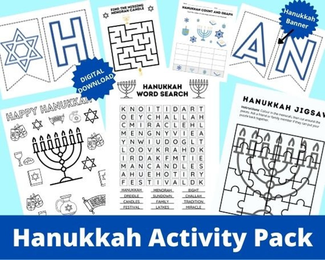 Hanukkah Activity, Coloring Pages for Kids, Printable Games, Hanukkah ...