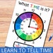 Learn to Tell Time, Printable Clock, Homeschool Activity, Kids Learning ...