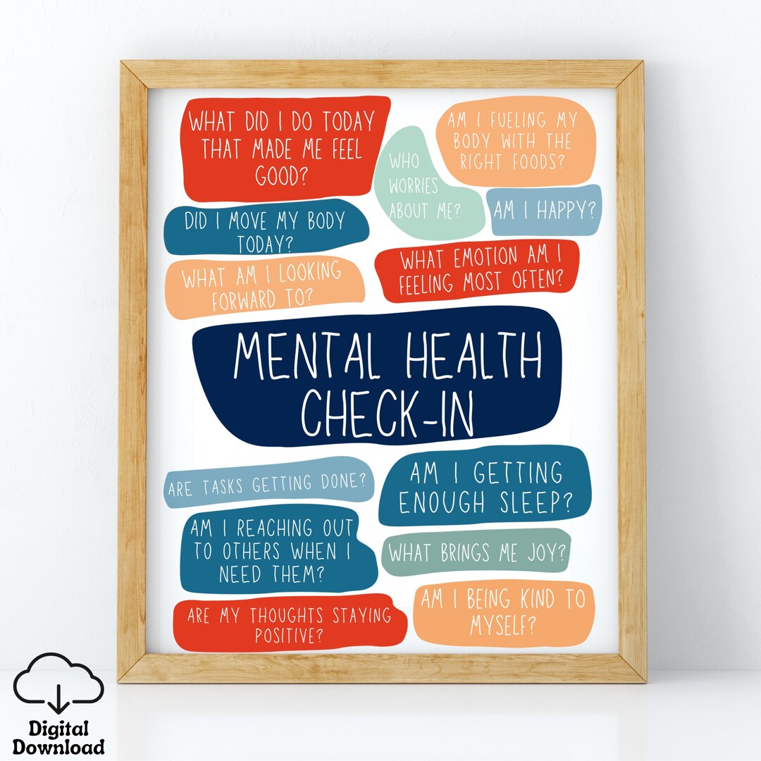 Check in With Yourself Poster, Mental Health Check In, Anxiety Relief ...