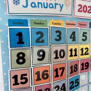 Perpetual Calendar for Kids, Preschool Calendar Board, Homeschool ...