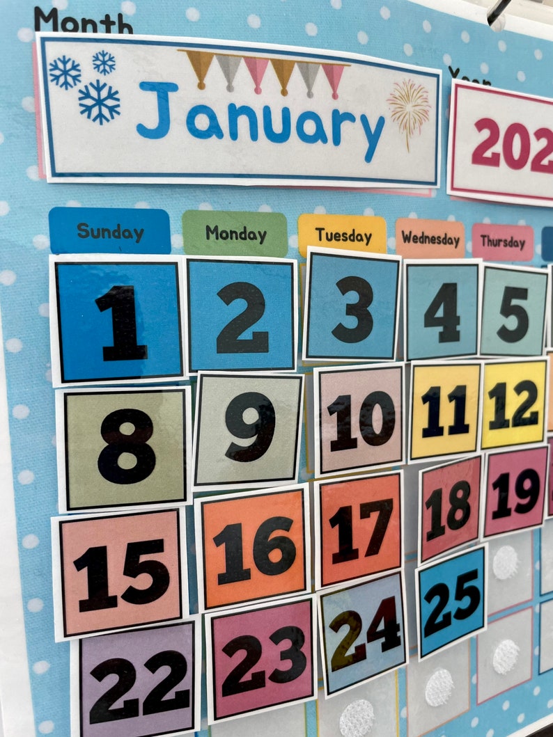 Perpetual Calendar for Kids Preschool Calendar Board - Etsy