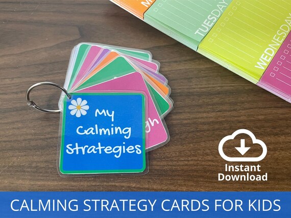 Calming Strategies Cards for Kids Anxiety Tool Calming | Etsy