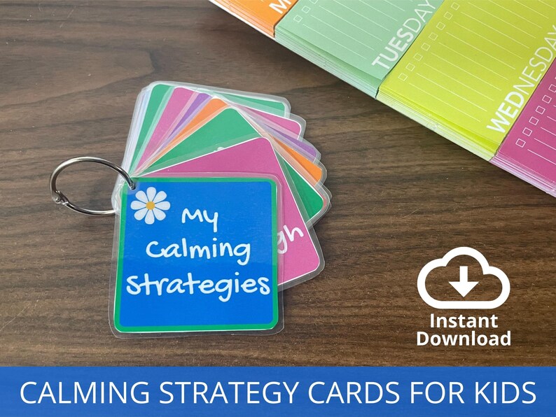 Calming Strategies Cards for Kids Anxiety Tool Calming | Etsy