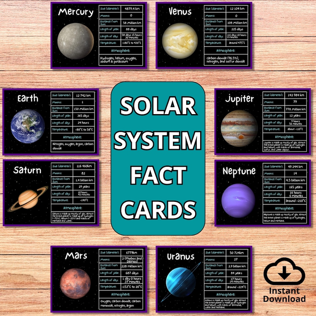 Solar System Fact Cards, Planet Flashcards, Space Flashcards, Classroom ...
