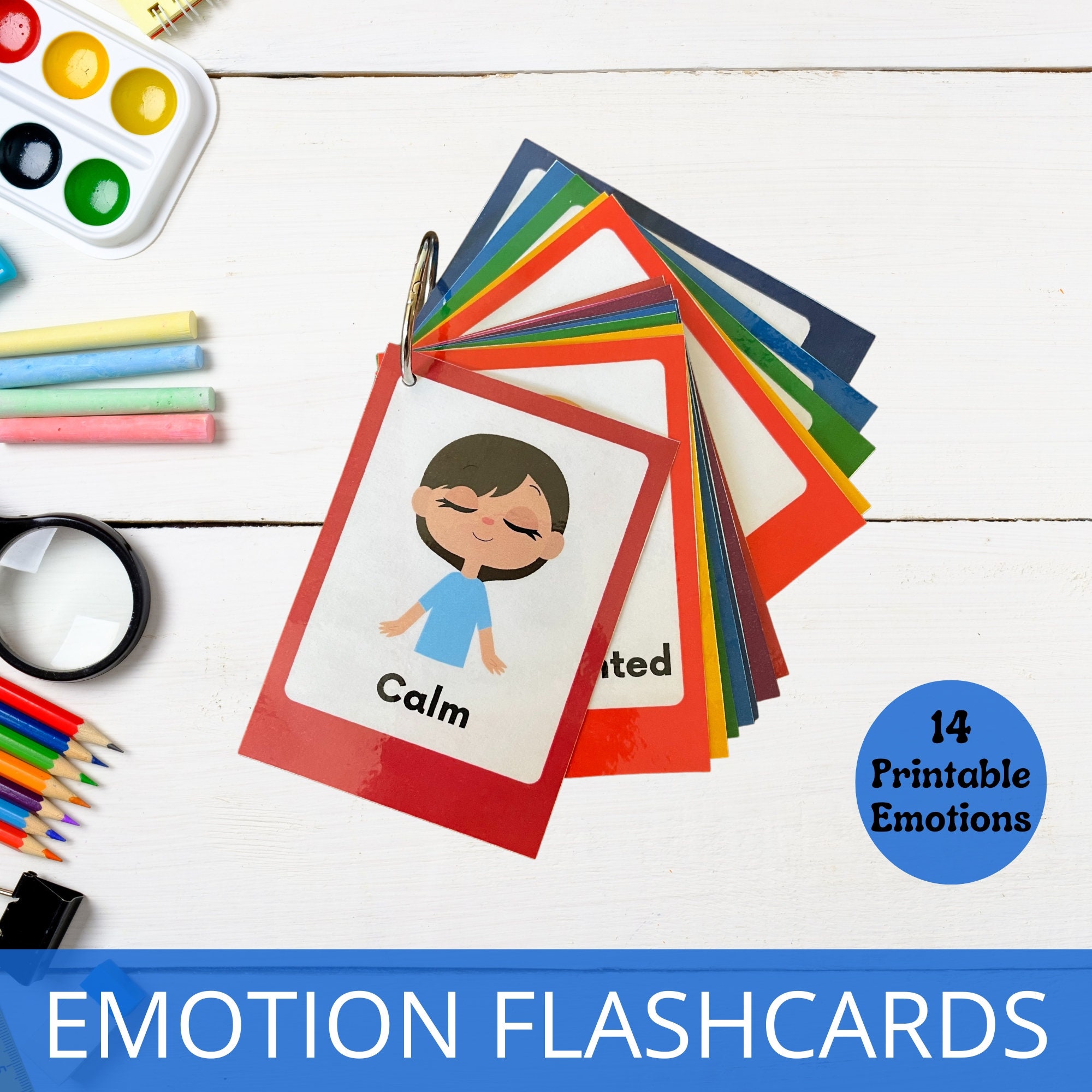 Emotions Flashcards Feelings, Self-regulation Zones, Kids Calming ...