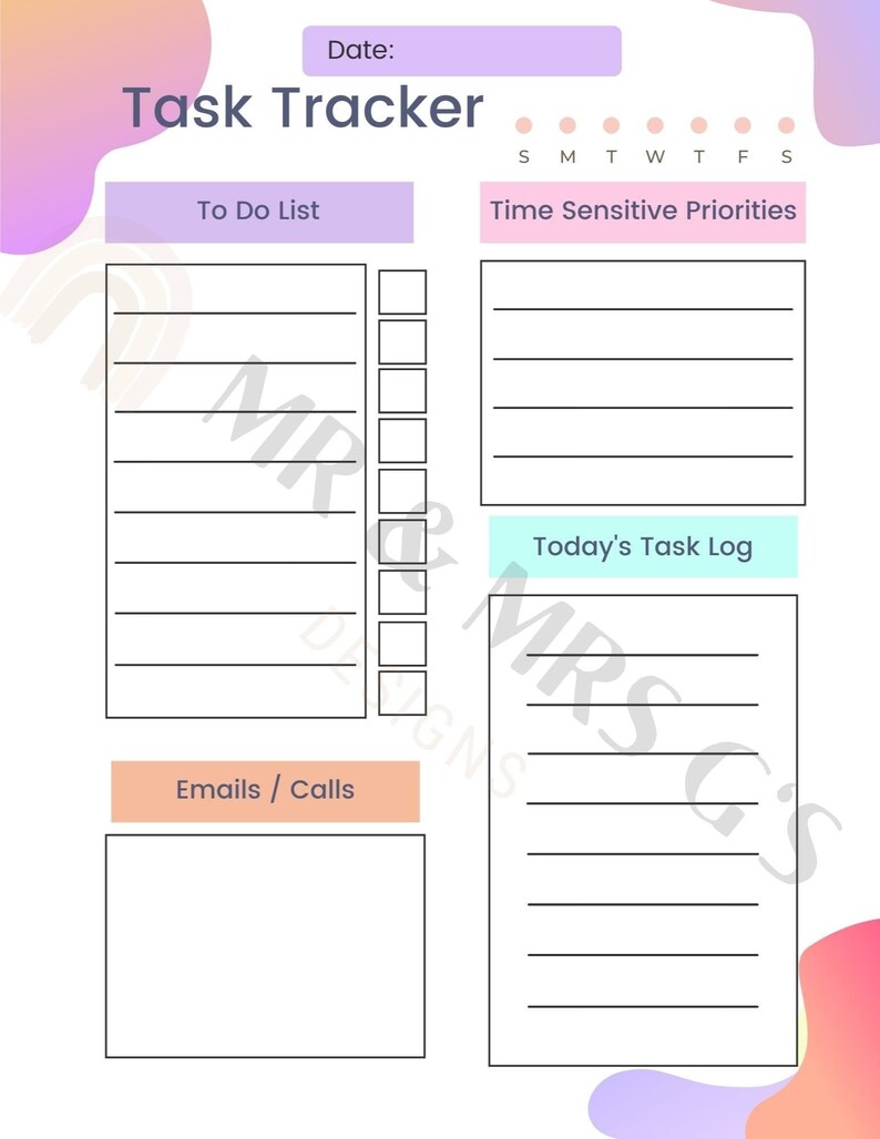 Task Tracker to Do List Work Planner Organizational Tool | Etsy