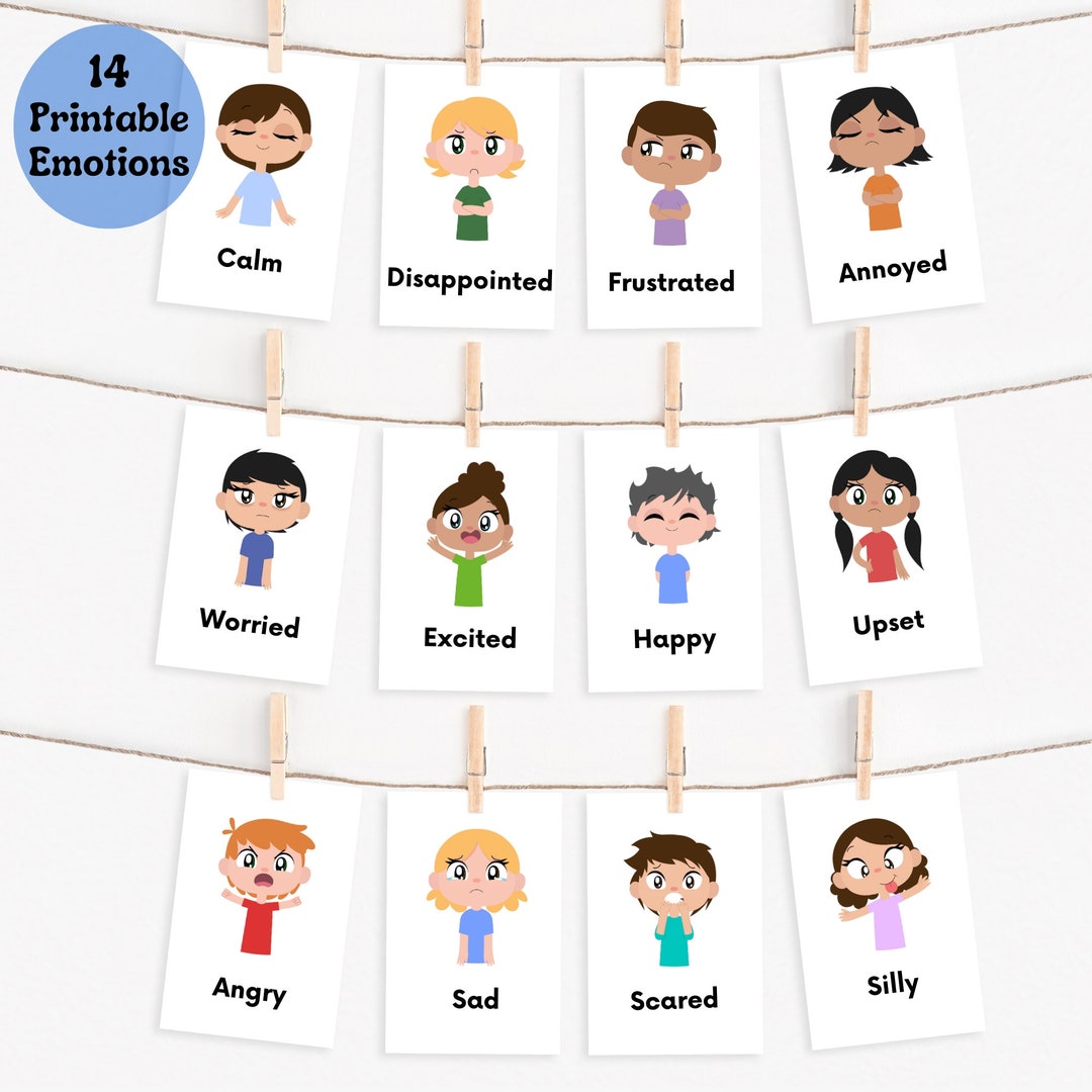 Emotion Flashcards, Feelings Flash Cards, Montessori Printable, Calming ...