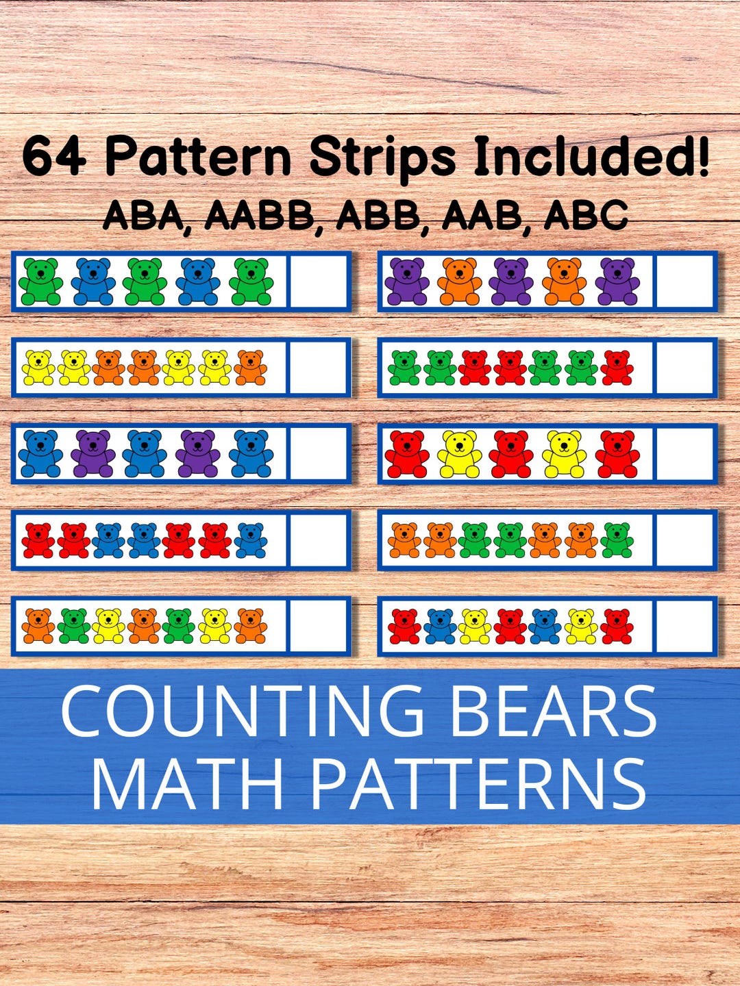 Counting Bears Patterns, Preschool Math Activities, Teddy Bear Counters ...