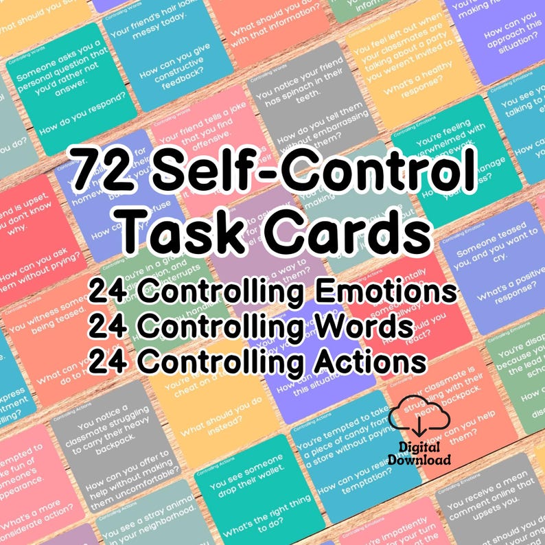 Self-control Task Cards, Self-regulation & Executive Functioning Skills ...