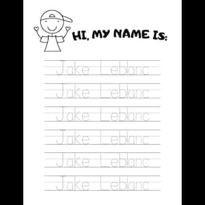 Custom Name Tracing Worksheet, Handwriting Practice Sheet, Personalized ...