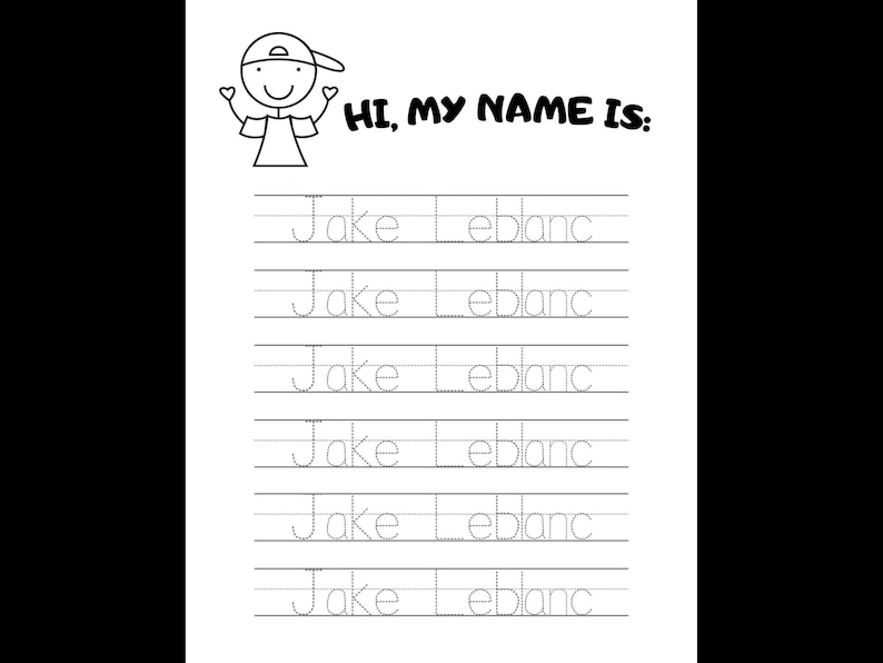 Personalized Name Tracing Worksheet, Handwriting Practice Sheet, Name ...