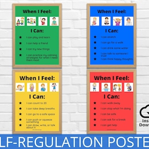 Self-regulation Flashcards and Posters BUNDLE, Zones Visuals, Calming ...