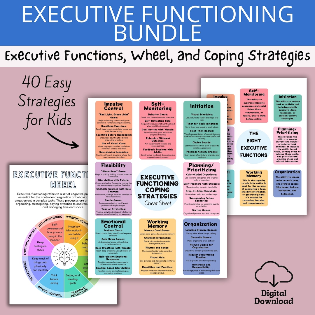 Executive Functioning Coping Strategies, Kids ADHD Resources, ASD Tools, Therapeutic Aids, CBT ...