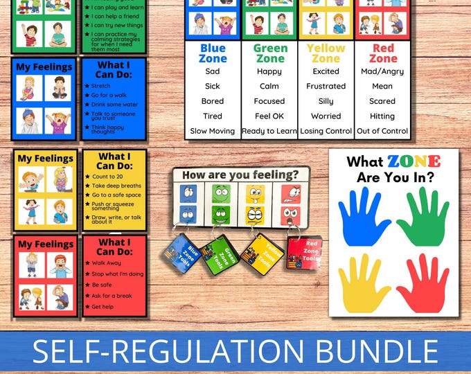 Zones of Regulation Poster, Feelings Poster, Emotions Chart, Calm ...