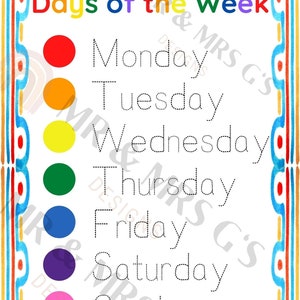 DAYS of the WEEK Printable Wheel, Yesterday Today Tomorrow Activity ...