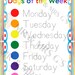 DAYS of the WEEK Printable Wheel, Yesterday Today Tomorrow Activity ...