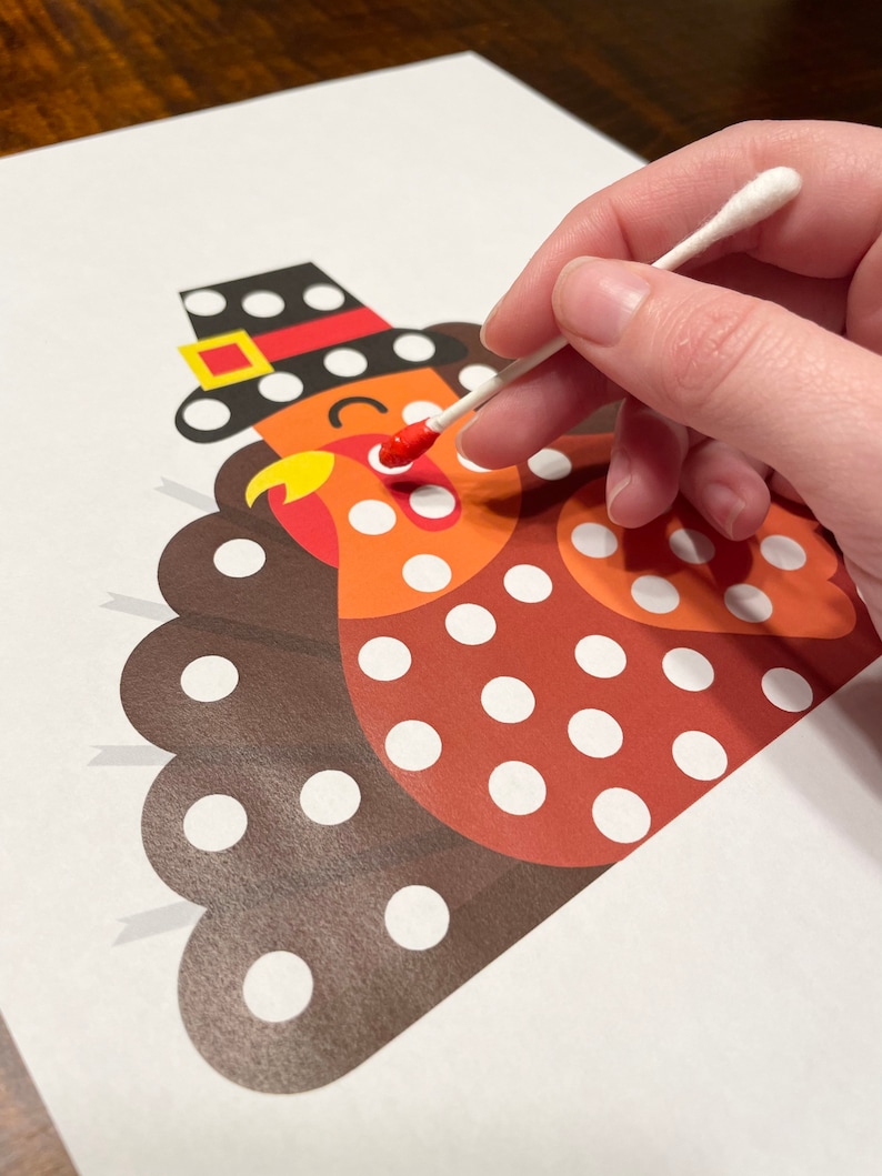 Thanksgiving Do-a-dot Painting, Q-tip Bundle, Thanksgiving Fine Motor ...