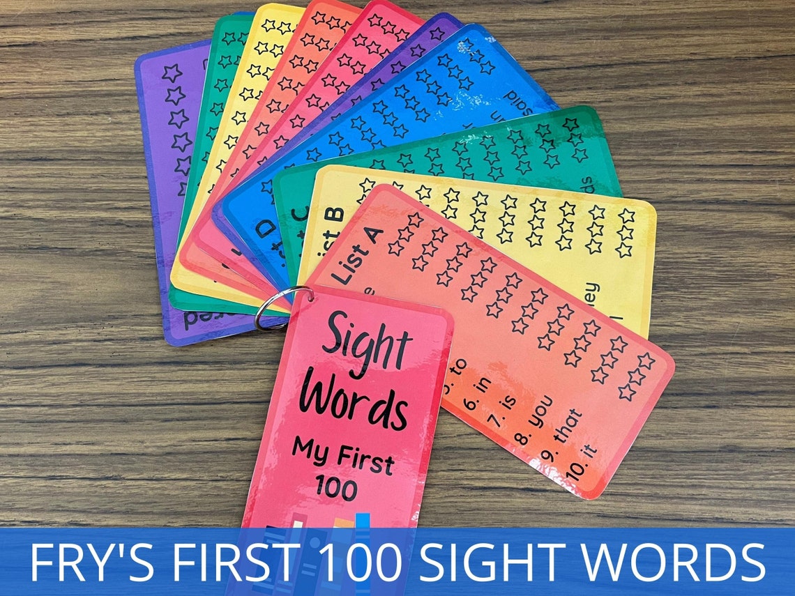 Sight Words Printable Fry's First 100 Sight Word - Etsy